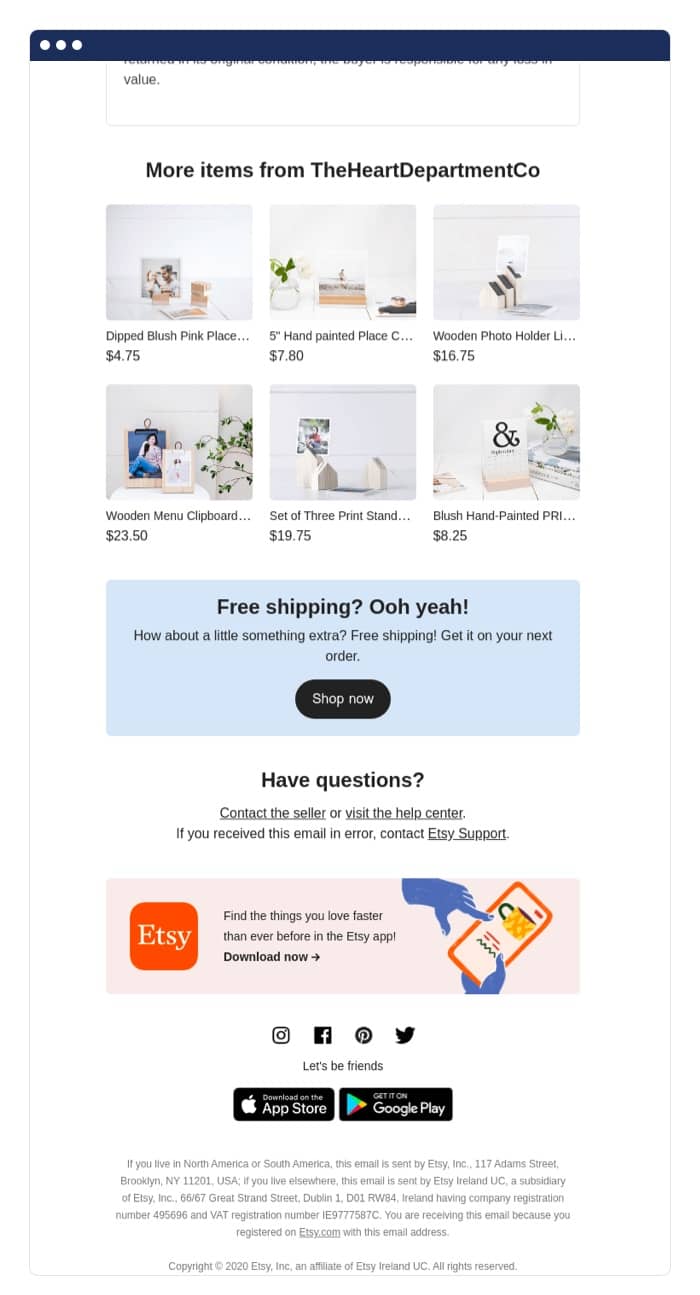 Post Purchase Email Templates